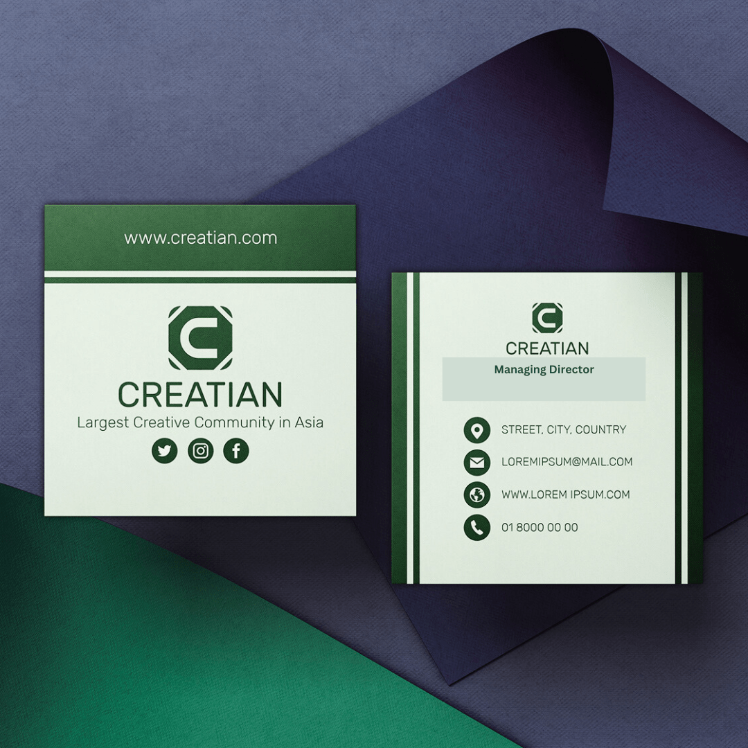 "Premium Square Visiting Cards for Your Business"