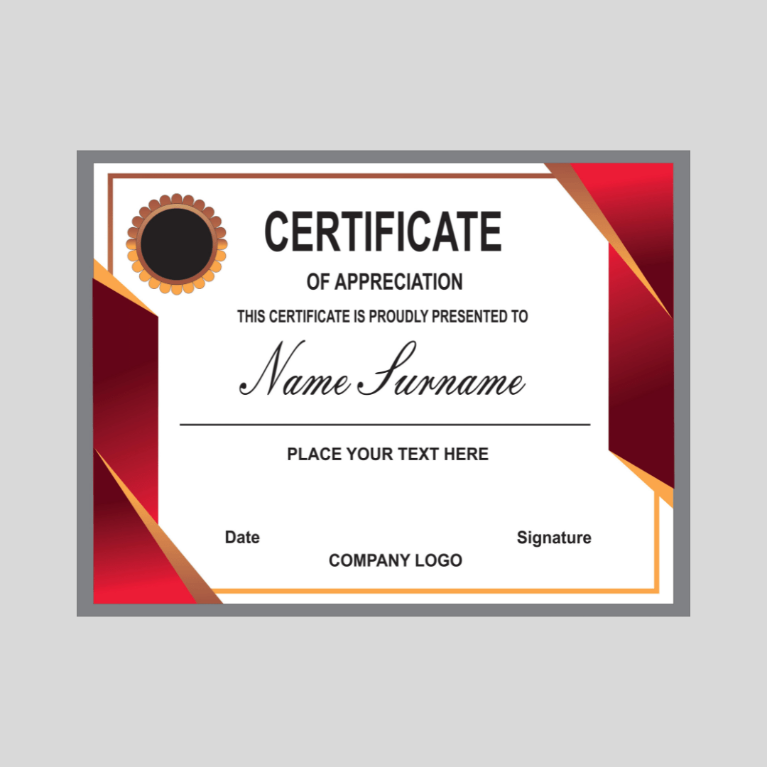 Custom Certificate – Serve Print