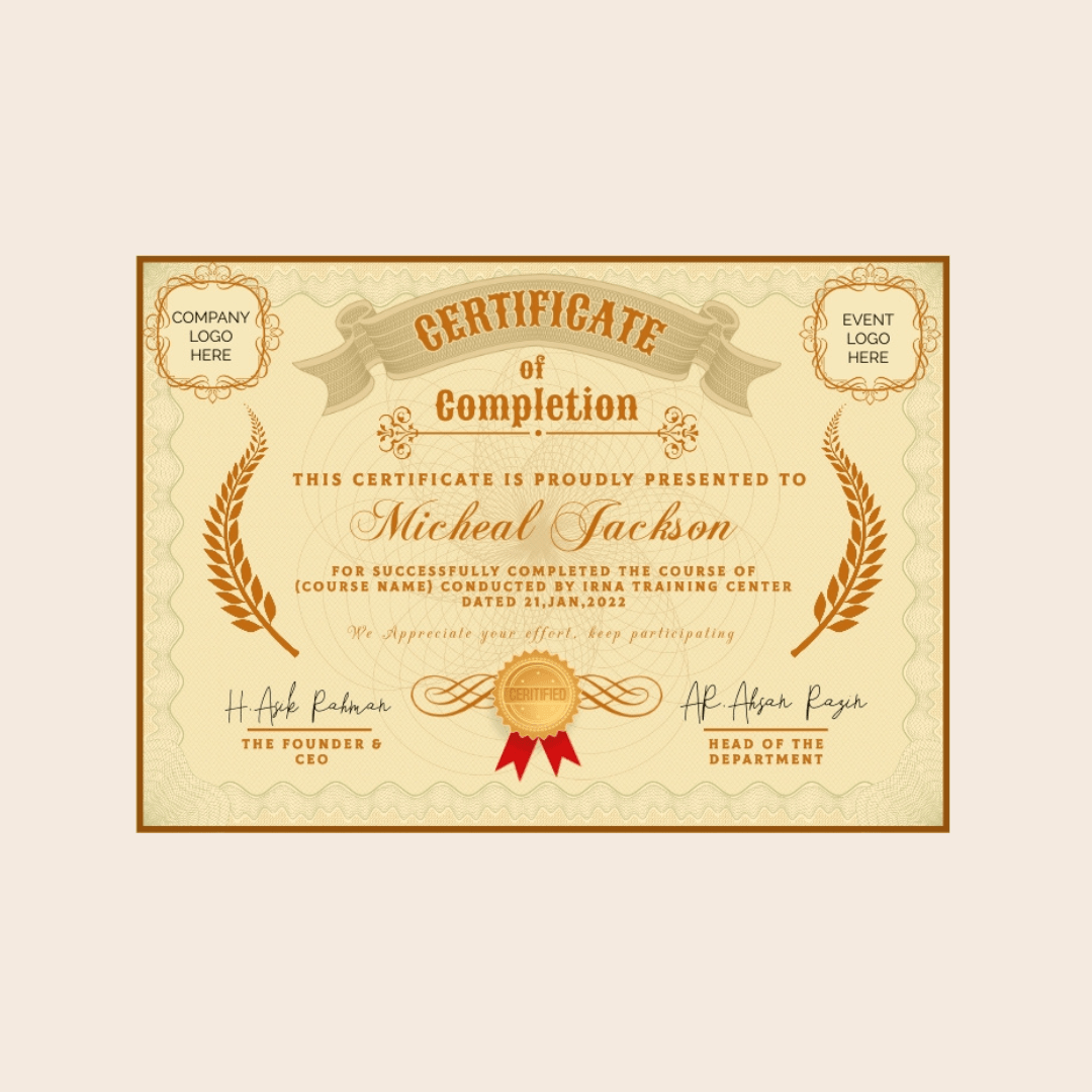 Custom Certificate – Serve Print