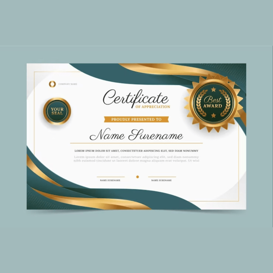 Custom certificate – Serve Print
